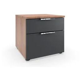 Nachtkommode wimex "Level by fresh to go", schwarz (front graphit, korpus plankeneiche nachbildung), B:41cm H:39cm T:41cm, Spanplatte, Sideboards, 2 Schubladen mit soft-close Funktion, 41cm breit, 39cm hoch