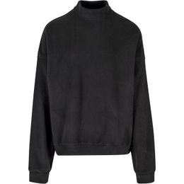 Sweater Urban Classics "Urban Classics Herren Oversized Polar Fleece Crew", Herren, Gr. S, schwarz, 100% Polyester, unifarben, Sweatshirts Sweater