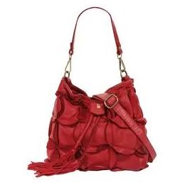 Henkeltasche Samantha Look, Damen, Gr. B/H/T: 24cm x 22cm x 17cm onesize, rot, Leder, Taschen, echt Leder, Made in Italy