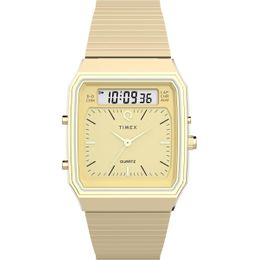 Quarzuhr Timex "REISSUE", gold (goldfarben), Armbanduhren, Damen, Quarzuhr, Armbanduhr, Herrenuhr, Damenuhr,digital,Edelstahlarmband