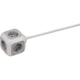 Fa.Brennenstuhl Mehrfachsteckdose BRENNENSTUHL "ALEA-Power", grau (lichtgrau), B:10,5cm H:11,5cm T:12,5cm, Kunststoff, Steckdosenleisten, Steckdosenw&uuml;rfel