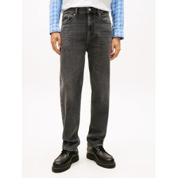 Straight-Jeans Tommy Jeans "SONNY REGULAR", Herren, Gr. 38, L&auml;nge 32, denim schwarz, Denim/Jeans, Obermaterial: 99% Baumwolle, 1% Elasthan, unifarben, regular fit lang, Jeans Straight-Jeans, Regular fit mit praktischen Taschen