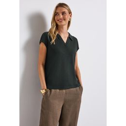 Shirttop Street One, Damen, Gr. 36, gr&uuml;n (pine grove gr&uuml;n), Obermaterial: 49% Viskose, 46% Polyester, 5% Elasthan, unifarben, regular fit taillenbedeckt, Tops Shirttop, mit &uuml;berschnittenen Schultern