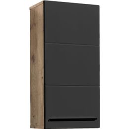 H&auml;ngeschrank BASIC BY BALCULINA "Rom BxHxT 34x70x23 cm", schwarz matt, viking oak, B:34cm H:70cm T:23cm, Schr&auml;nke, H&auml;ngeschrank, Breite 34cm, Kunststoffgriffe, Made in Europa