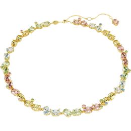 Collier Swarovski "Schmuck Geschenk Gema Tennis Halskette", gold (gelbgoldfarben, rosa, gelb, gr&uuml;n, blau), Halsketten, Damen, Metall, L: 45 B: 9mm, Collier, mit Swarovski Kristall, B:9mm