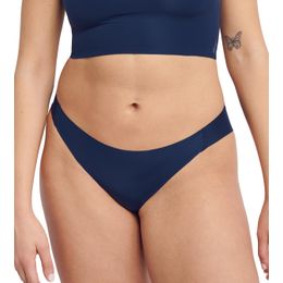 Slip Sloggi "ZERO Feel 2.0 High leg", Damen, Gr. S, navy blau, Single Jersey, Obermaterial: 76% Polyamid, 24% Elasthan, k&ouml;rpernah, Unterhosen Slip, nahtlos und unsichtbar