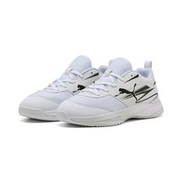 Hallenschuh Puma "VARION II JR", Kinder, Gr. 33, schwarz-wei&szlig; (Puma wei&szlig;, Puma schwarz), Synthetik, Schuhe Hallenschuh, f&uuml;r Jugendliche