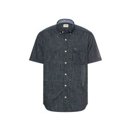Kurzarmhemd Camel Active, Herren, Gr. XXL, N-Gr, schwarz navy, Web, Obermaterial: 100% Baumwolle, meliert, normal h&uuml;ftbedeckend, Rundhals, Hemden, mit Button-Down-Kragen, Topseller
