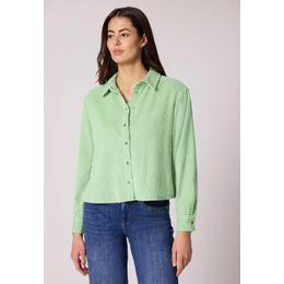 Langarmbluse Street One, Damen, Gr. 40, gr&uuml;n (pale mint gr&uuml;n), Web, 100% Baumwolle, unifarben, normal normal, V-Ausschnitt, abgesteppt, Blusen, in Cord-Optik