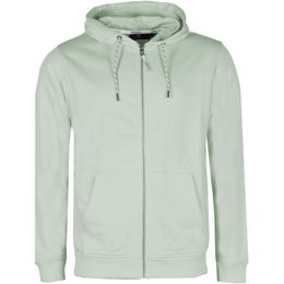 Kapuzensweatjacke INDICODE "INPonto", Herren, Gr. S, sea foam, Sweatware, Obermaterial: 60% Baumwolle, 40% Polyester, unifarben, regular fit normal, ohne Ausschnitt, Rippb&uuml;ndchen, Sweatjacken