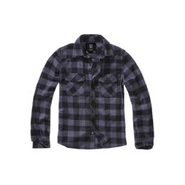 Kurzarmshirt Brandit "Brandit Unisex Checkshirt Kids", M&auml;dchen, Gr. 146/152, schwarz, grau, 100% Baumwolle, kariert, normal, amerikanischer Ausschnitt, Shirts