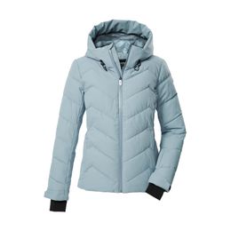 Skijacke Killtec "KSW 31 WMN SKI QLTD JCKT", Damen, Gr. 48, blau (hellblau), Obermaterial: 100% Polyester;Futter: 100% Polyester;F&uuml;llung: 100% Polyester, Jacken Skijacke, Winddichte, wasserabweisende Skijacke mit Daunenoptik und Schneefang