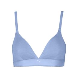 B&uuml;gelloser BH Puma "Puma WOMEN COTTON TRIANGLE BRALETTE", Damen, Gr. L, N-Gr, light blau, Single Jersey, Obermaterial: 88% Baumwolle, 12% Elasthan, BHs, herausnehmbare gepolsterte Cups f&uuml;r anpassungsf&auml;higen Look
