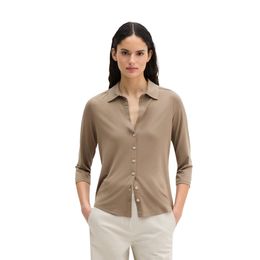 Marc O'Polo Blusenshirt MARC O'POLO "aus LENZING&trade; ECOVERO&trade;", Damen, Gr. L, chalky braun, Obermaterial: 94% Viskose, 6% Elasthan, unifarben, regular fit, normaler Saum, Shirts Blusenshirt