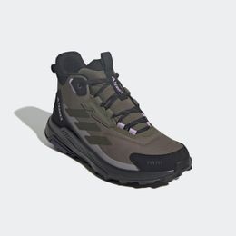 Wanderschuh adidas terrex "TERREX ANYLANDER MID RAIN.RDY", Damen, Gr. 37, schwarz (olive strata, night cargo, core schwarz), Textil, Schuhe Wanderschuh, wasserdicht