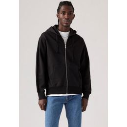 Levi's Kapuzensweatjacke LEVI'S, Herren, Gr. S, schwarz (schwarz agate garment), Sweatware, Obermaterial: 88% Baumwolle, 12% Polyester, unifarben, bequem h&uuml;ftbedeckend, Rundhals, B&uuml;ndchen, Sweatjacken, mit Logo-Stickerei