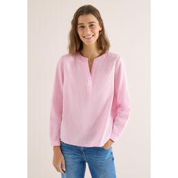 Langarmbluse Cecil, Damen, Gr. XL (44), light blush rose, Web, 75% Baumwolle, 25% Modal, unifarben, normal normal, Rundhals, B&uuml;ndchen, Blusen, im soften Baumwoll-Mix