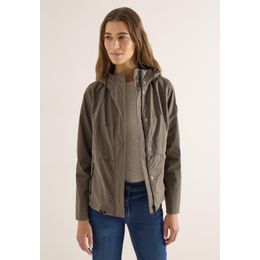 Windbreaker Cecil, Damen, Gr. L (42), mocha taupe, Stoff, Obermaterial: 100% Polyester; Futter: 100% Polyester, unifarben, comfort fit normal, ohne Ausschnitt, B&uuml;ndchen, Jacken Windbreaker, mit Kapuze