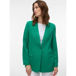 V&eacute;ro Moda Longblazer VERO MODA "VMZELDA LS LOOSE BLAZER NOOS", Damen, Gr. 38, bosphorus, Web, Obermaterial: 78% Polyester, 18% Viskose, 4% Elasthan, unifarben, loose fit Po-bedeckend, tiefer V-Ausschnitt, Blazer Longblazer, l&auml;ssige Form, 1-Knopf Verschluss