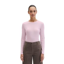 Marc O'Polo MARC O'POLO Damen Langarmshirt "aus Rippjersey"dried rose, Basic, Gr. L, unifarben, Obermaterial: 64% Lyocell, 31% Baumwolle, 5% Elasthan, Shirts