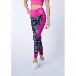 Leggings Chiemsee, Damen, Gr. 34, Normalgr&ouml;&szlig;en, rosa (pink, light grau), 80% Polyester, 20% Elasthan, Hosen Leggings