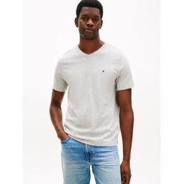 Tommy Hilfiger "ESSENTIAL V-NECK TEE mit V-Ausschnitt und Markenlabel" unifarben, casual, regular fit, Baumwolle, V-Ausschnitt