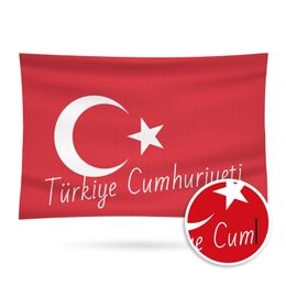 T&uuml;rkei Flagge mit Wunschtext | Fanartikel f&uuml;r EM & WM | T&uuml;rkei Fahne im Wunschformat | L&auml;nderflaggen & Nationalflaggen online bedrucken