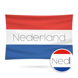 Niederlande Flagge mit Wunschtext | Fanartikel f&uuml;r EM & WM | Niederlande Fahne im Wunschformat | L&auml;nderflaggen & Nationalflaggen online bedrucken