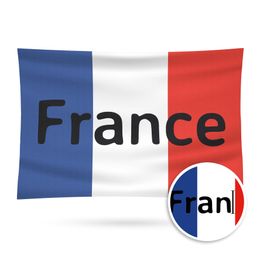 Frankreich Flagge mit Wunschtext | Fanartikel f&uuml;r EM & WM | Frankreich Fahne im Wunschformat | L&auml;nderflaggen & Nationalflaggen online bedrucken
