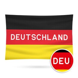 Deutschland Flagge mit Wunschtext | Fanartikel f&uuml;r EM & WM | Deutschland Fahne im Wunschformat | L&auml;nderflaggen & Nationalflaggen online bedrucken