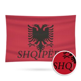 Albanien Flagge mit Wunschtext | Fanartikel f&uuml;r EM & WM | Albanien Fahne im Wunschformat | L&auml;nderflaggen & Nationalflaggen online bedrucken