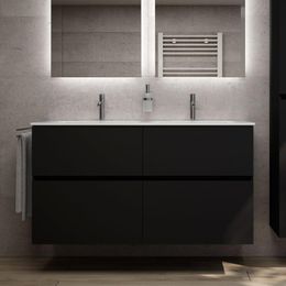 Duravit ME by Starck Doppelwaschtisch, evineo ineo5 evo Unterschrank B: 128 cm, 4 Ausz&uuml;ge, mit Griffmulde,, 233613AA00+BE0717BM,