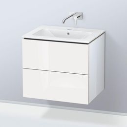 Duravit L-Cube Schrank mit ME by Starck Waschtisch, 2 Ausz&uuml;ge, 233663AA60+LC624002222,