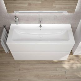 Duravit ME by Starck Waschtisch, evineo ineo5 evo Unterschrank B: 121 cm, 2 Ausz&uuml;ge, mit Griffmulde,, 236112AA00+BE0716WH,