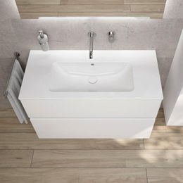 Duravit ME by Starck Waschtisch, evineo ineo5 evo Unterschrank B: 101 cm, 2 Ausz&uuml;ge, mit Griffmulde,, 233610AA60+BE0715WM,