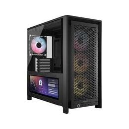 Corsair FRAME 4000D LCD RS ARGB, Tower-Geh&auml;use schwarz, Tempered Glass, Touchscreen