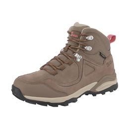 Wanderschuh Jack Wolfskin "SUNSET HIKE TEXAPORE MID W", Damen, Gr. 42, grau (sand), Leder, Textil, Schuhe Wanderschuh, Wasserdicht, Trekkingschuh