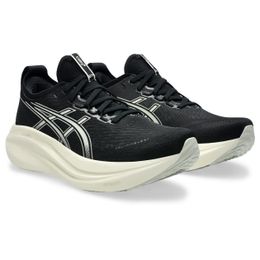 Laufschuh asics "GEL-NIMBUS 27", Herren, Gr. 42, schwarz (schwarz, lake grau), Textil, Schuhe Laufschuh