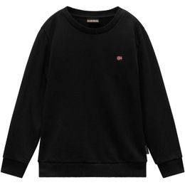 Sweatshirt Napapijri "Balis", Jungen, Gr. 10, schwarz, Sweatware, Obermaterial: 80% Baumwolle, 20% Polyester, relaxed fit, Rundhals, Rippb&uuml;ndchen, Sweatshirts Sweatshirt, Basic, Rundhals, relaxed fit