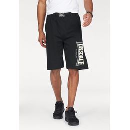 Sweatshorts Lonsdale "LOGO JAM", Herren, Gr. L (52/54), N-Gr, schwarz, Obermaterial: 100% Baumwolle, unifarben, bequem knielang, Hosen Sweatshorts, mit Gummizugbund und Seitentaschen, Topseller