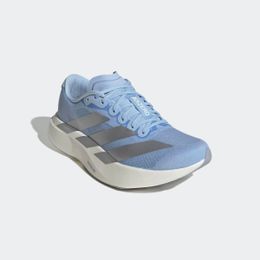 Laufschuh adidas Performance "ADIZERO EVO SL", Damen, Gr. 45, silber (glow blau, silber metallic, cloud wei&szlig;), Synthetik, Textil, Schuhe Laufschuh, angelehnt an das Design vom Adios Pro Evo