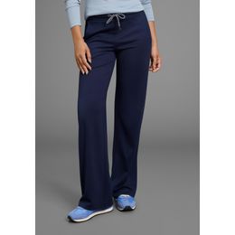 Palazzohose Kangaroos, Damen, Gr. 48, N-Gr, blau (marine), Jersey, Obermaterial: 70% Viskose, 25% Polyamid, 5% Elasthan, loose fit lang, Hosen Palazzohose, im Loose Fit mit Kordelzug