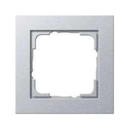 GIRA Abdeckrahmen Einfeld bruchsicher lackierter Thermoplast mit Klemmbefestigung IP21 aluminium, Retail