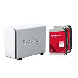 Synology DiskStation DS223J 2 Einsch&uuml;be NAS-Server Leergeh&auml;use + 8 TB (2x 4 TB) WD Red WD40EFZZ SATA 3.5" HDD Festplatten