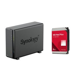 Synology DiskStation DS124 1 Einschub NAS-Server Leergeh&auml;use + 1x WD Red SATA 3.5" HDD 4 TB Festplatte