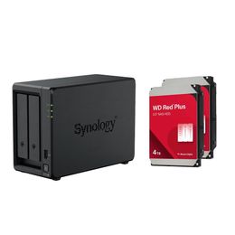 Synology Disk Station DS725+ NAS-Server (2 Sch&auml;chte) + 2x WD Red WD40EFZZ SATA 3.5" HDD 4 TB Festplatte