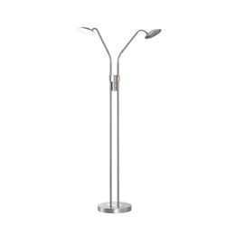 Fischer und Honsel LED-Stehlampe Tallri, nickel H&ouml;he 135 cm 2-flg. CCT Touchdim