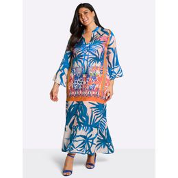 Damen Volantkleid, Natur, Gr. 46, sheego loves miss goodlife, Maxikleider, Material: Viskose