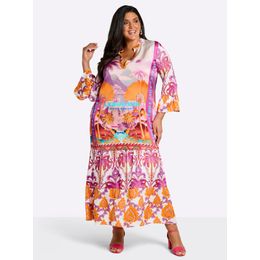 Damen Stufenkleid, Natur, Gr. 42, sheego loves miss goodlife, Maxikleider, Material: Viskose
