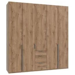 Kleiderschrank wimex "New York", braun (plankeneichefarben), B:225cm H:236cm T:58cm, Schr&auml;nke, Kleiderschrank, wahlweise 208 oder 236cm hoch